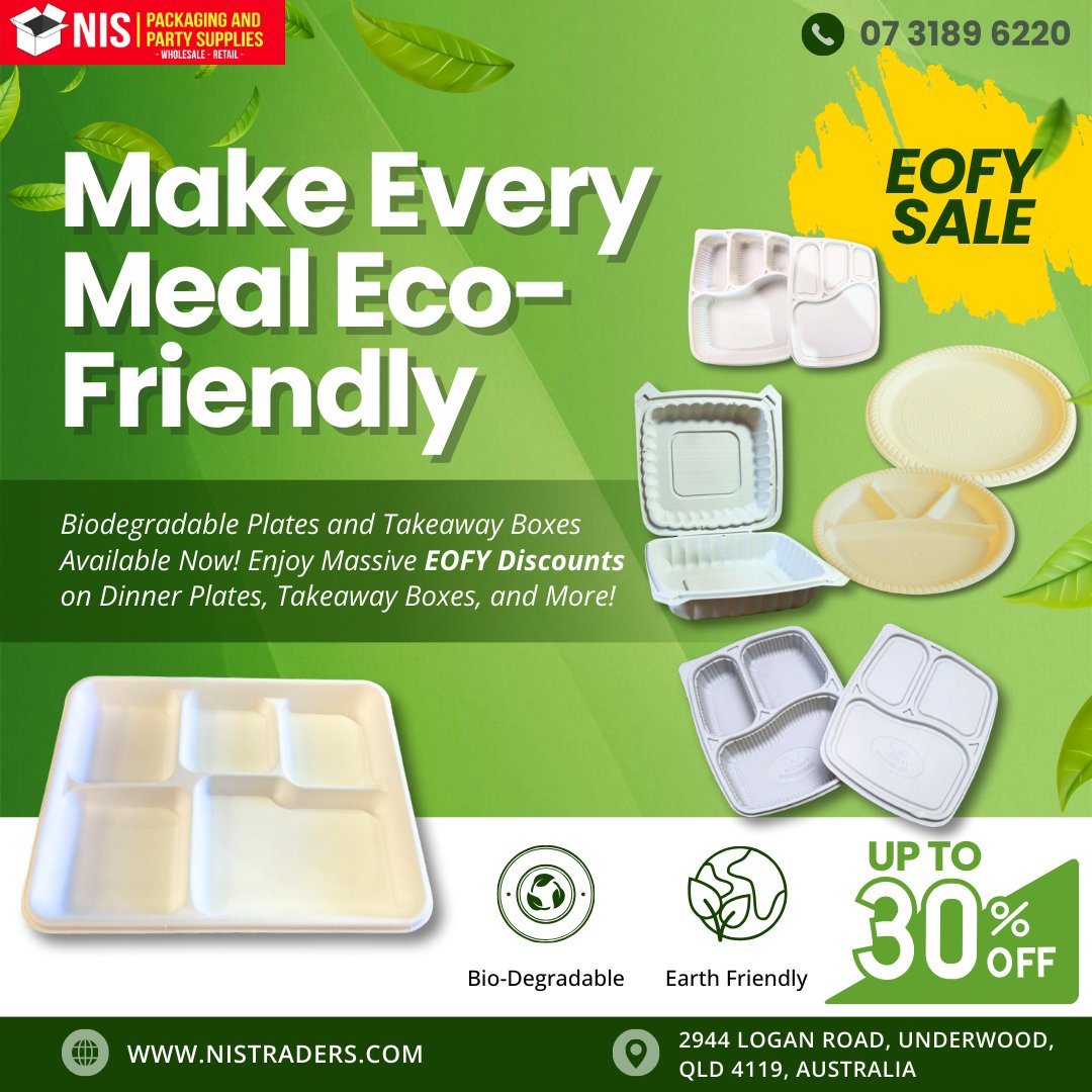 Buy Buy Biodegradable Plates & Packaging Brisbane, Logan & Gold Coast
