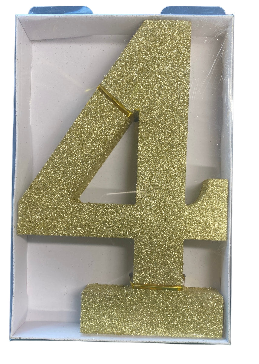Buy Gold Glitter Decorative Number 4 Brisbane, Logan, Gold Coast ...