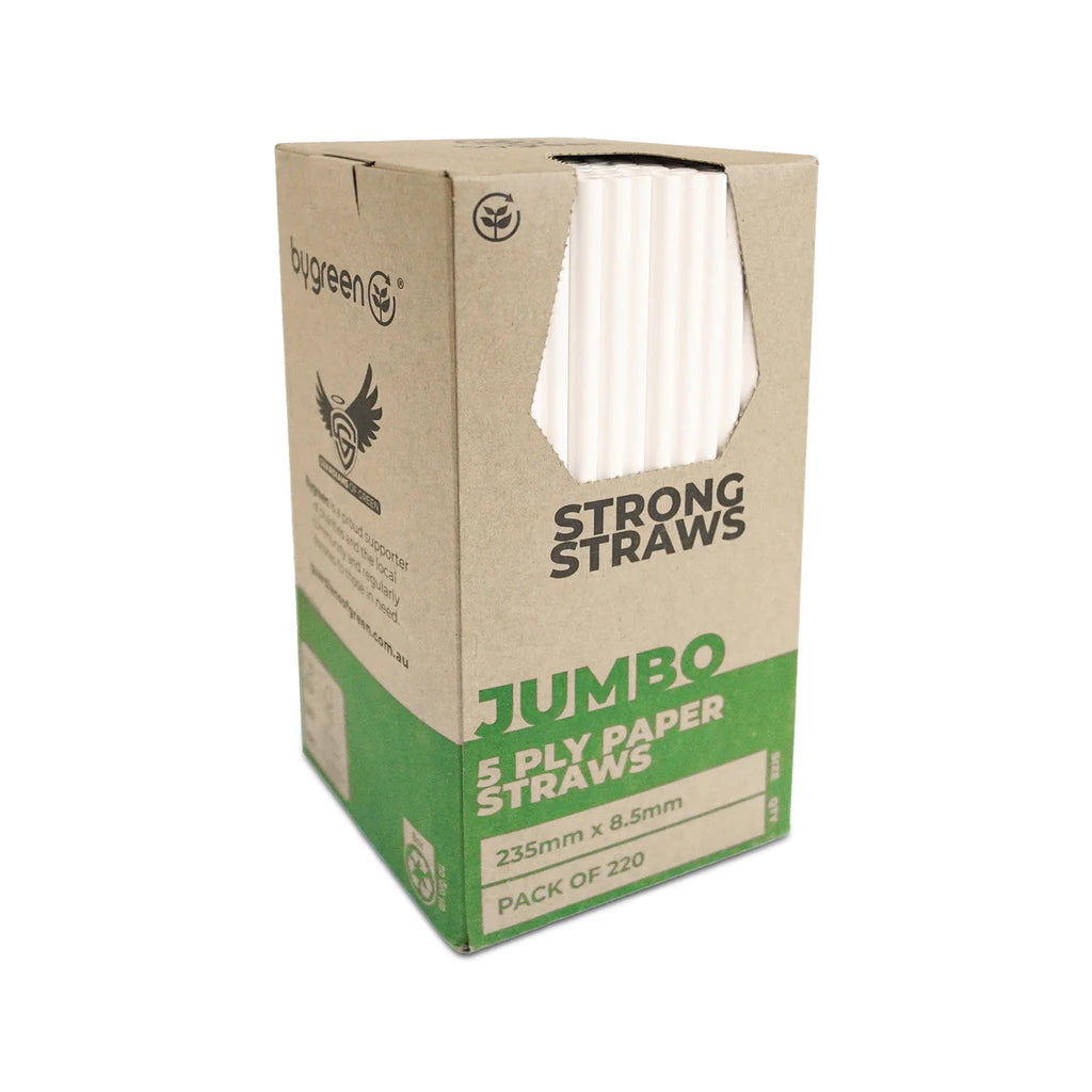 Buy STRONG STRAWS - 5 PLY JUMBO PAPER STRAW - WHITE 220PCS Brisbane ...